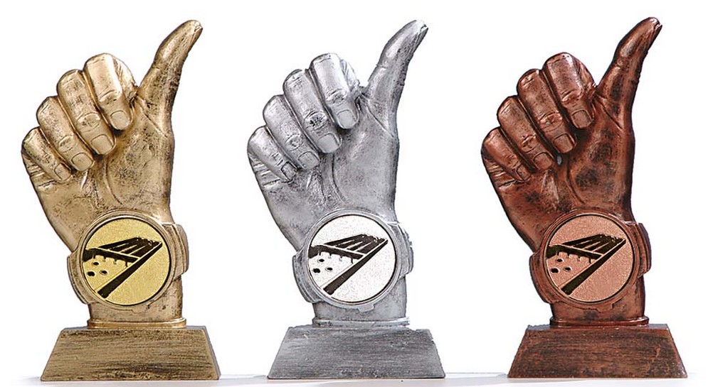 AK5400 Resinbeeld Neutraal Duim groot goud-zilver-brons | Big Score ...